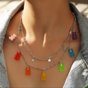 Jewelry | Double Layer Silver Gummy Bear Necklace | Poshmark